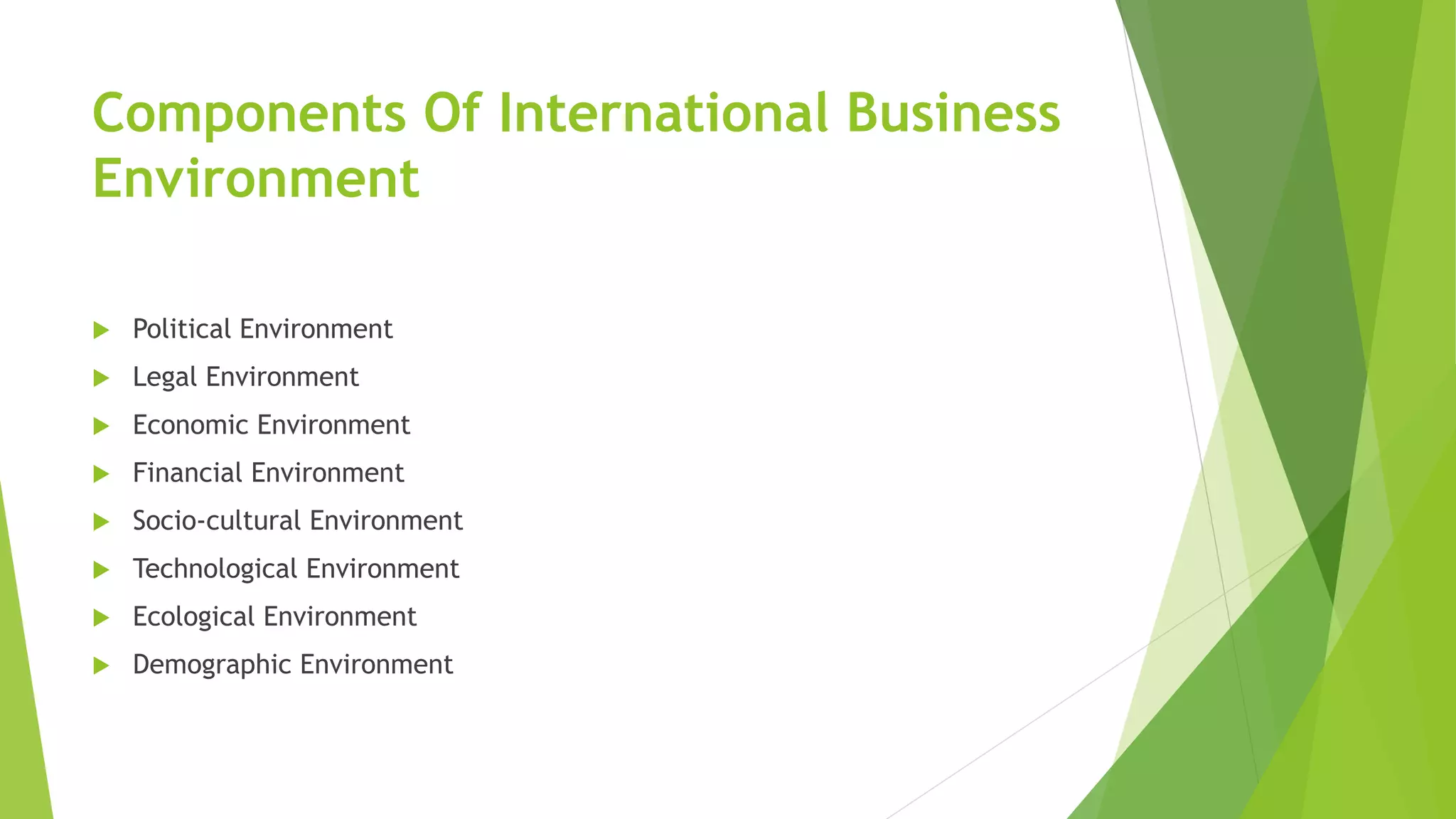 Concept of international business environment | PPTX