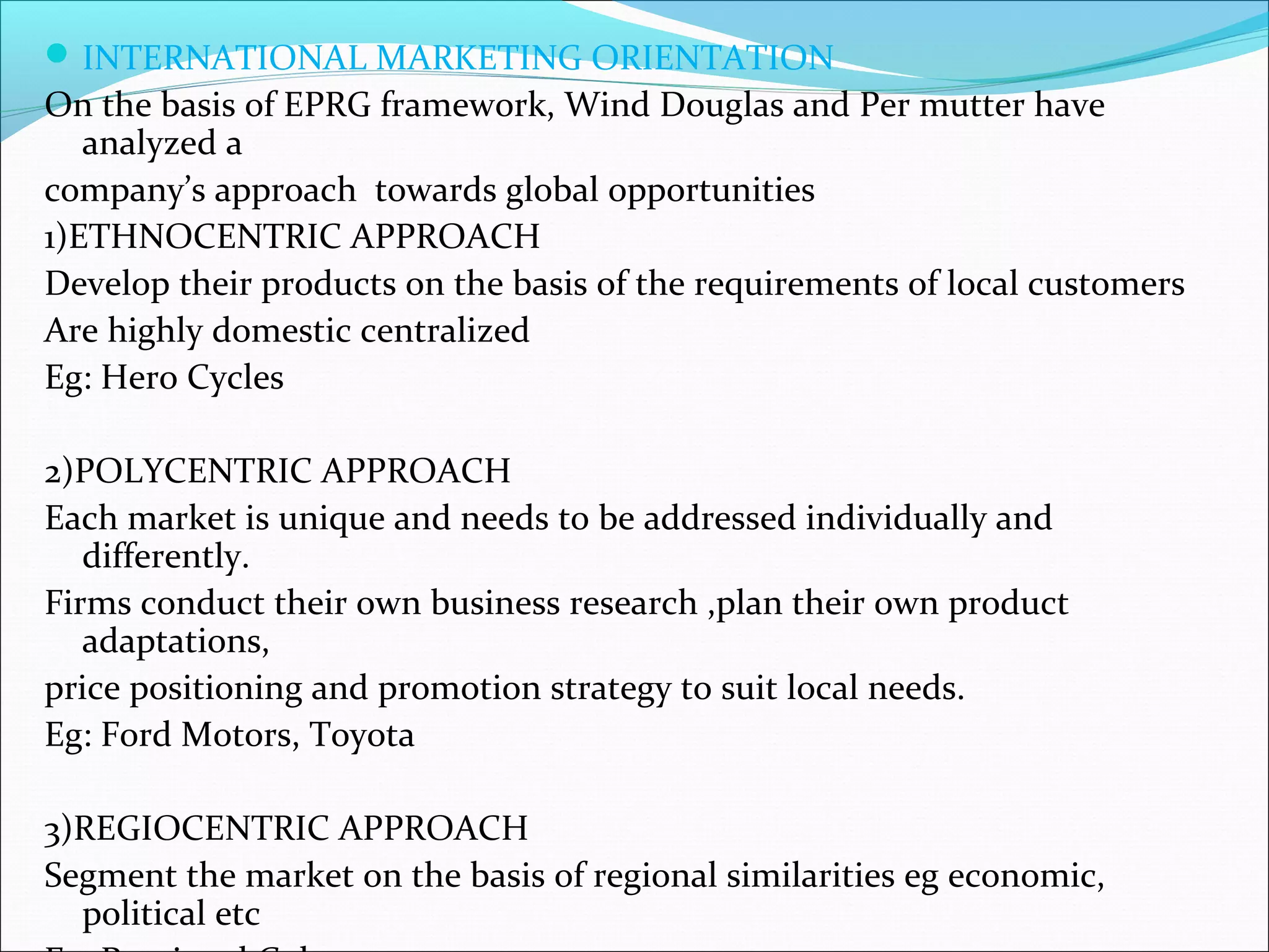 international marketing concepts | PPT