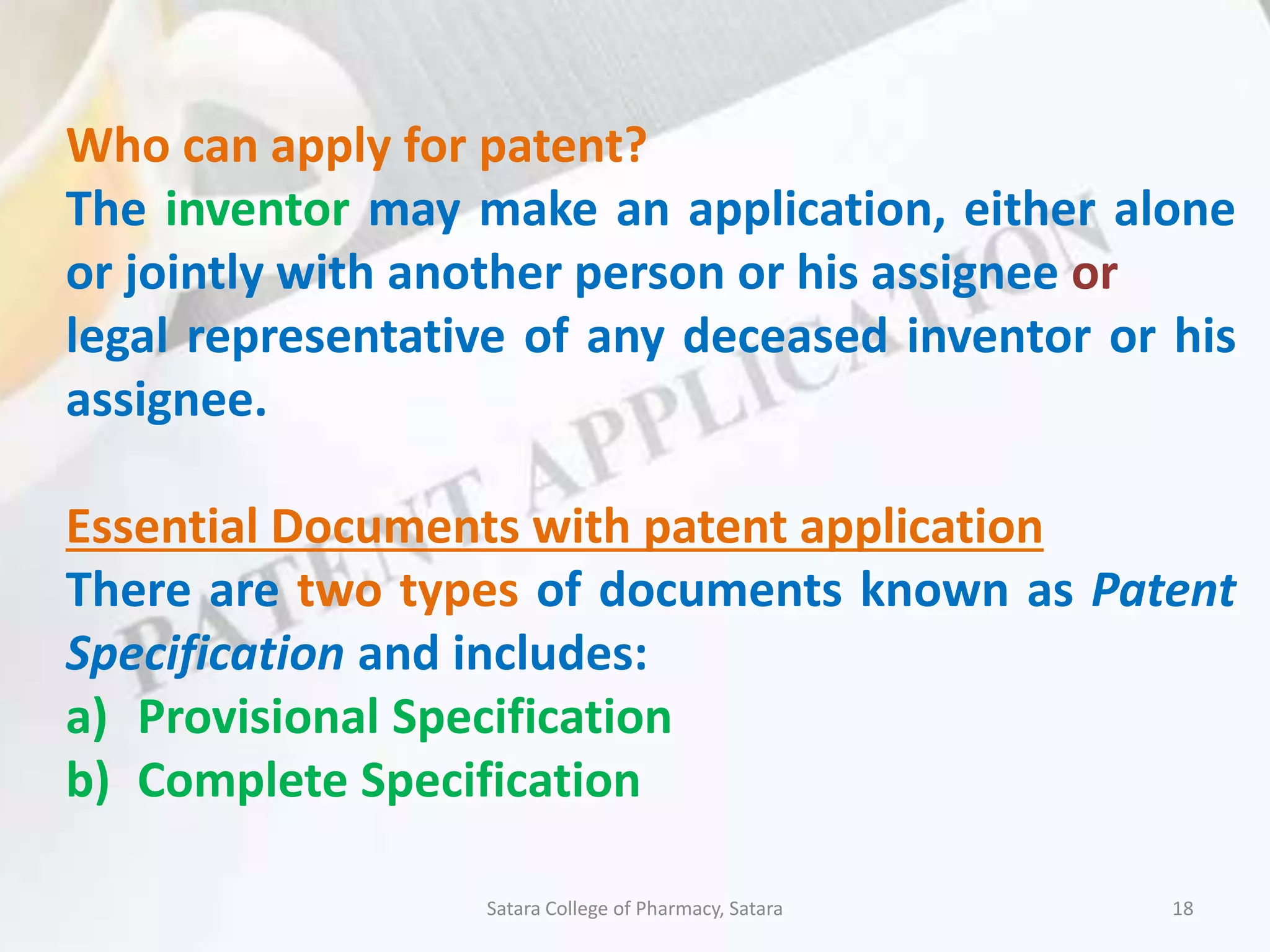 Concept of IPR and patent | PPTX