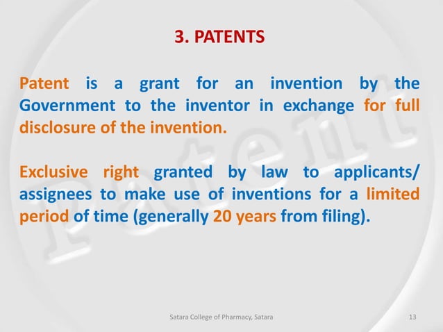 Concept of IPR and patent | PPTX | Industrial Property | Real Estate