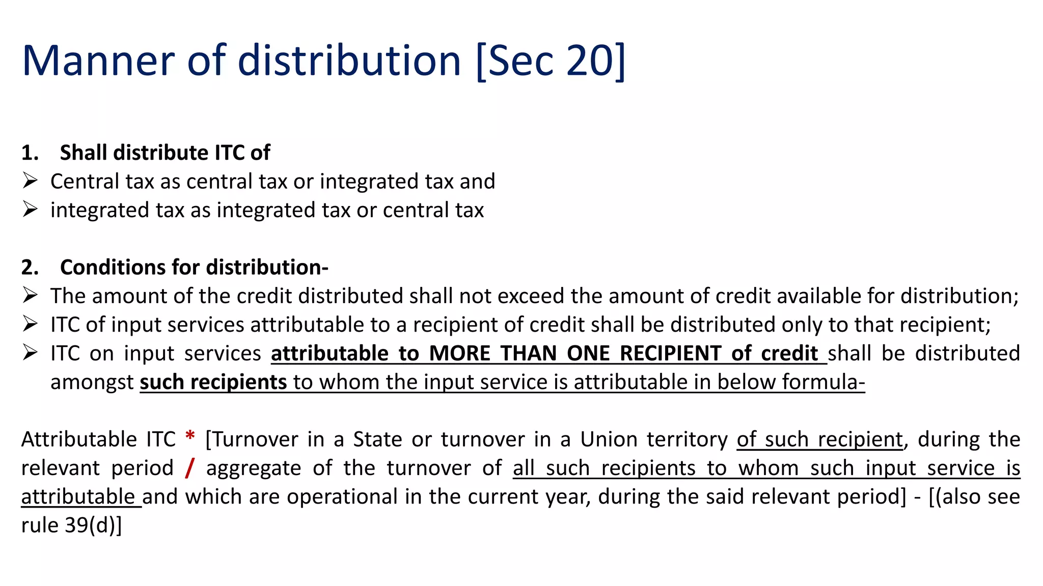 Concept of Input Service Distributor (ISD) in GST-PPT | PDF
