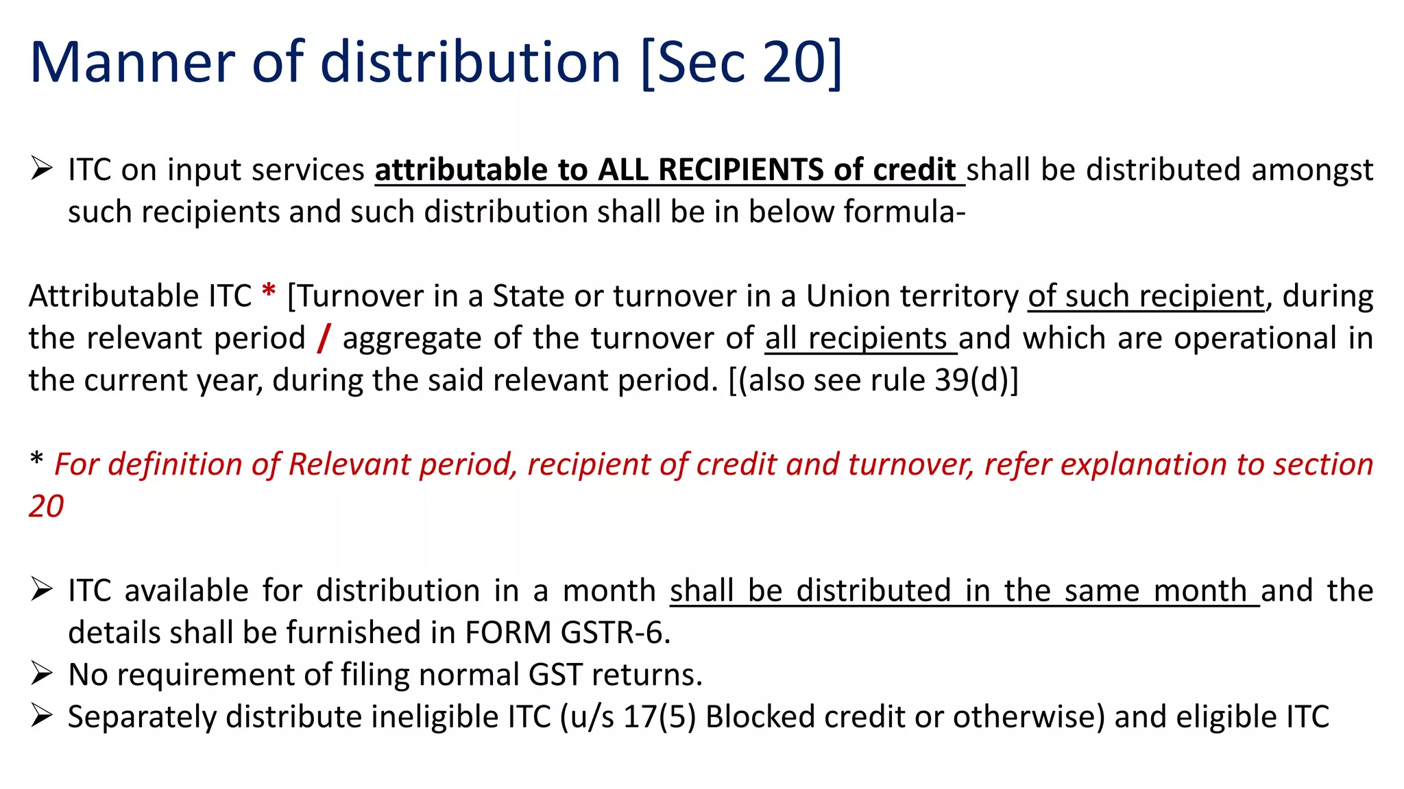 Concept of Input Service Distributor (ISD) in GST-PPT | PDF