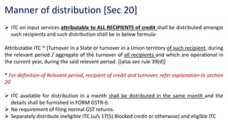 Concept of Input Service Distributor (ISD) in GST-PPT | PDF