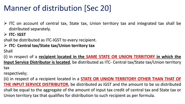 Concept of Input Service Distributor (ISD) in GST-PPT | PDF | Personal ...