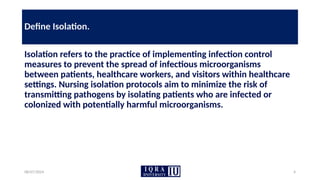 Concept of Isolation for Nurses in Hospitals | PPTX