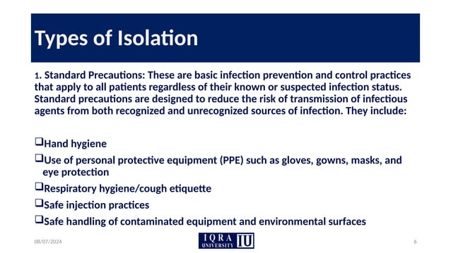 Concept of Isolation for Nurses in Hospitals | PPTX | Infectious ...