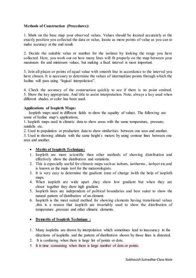 Concept of isopleth | DOCX | Geography | Science