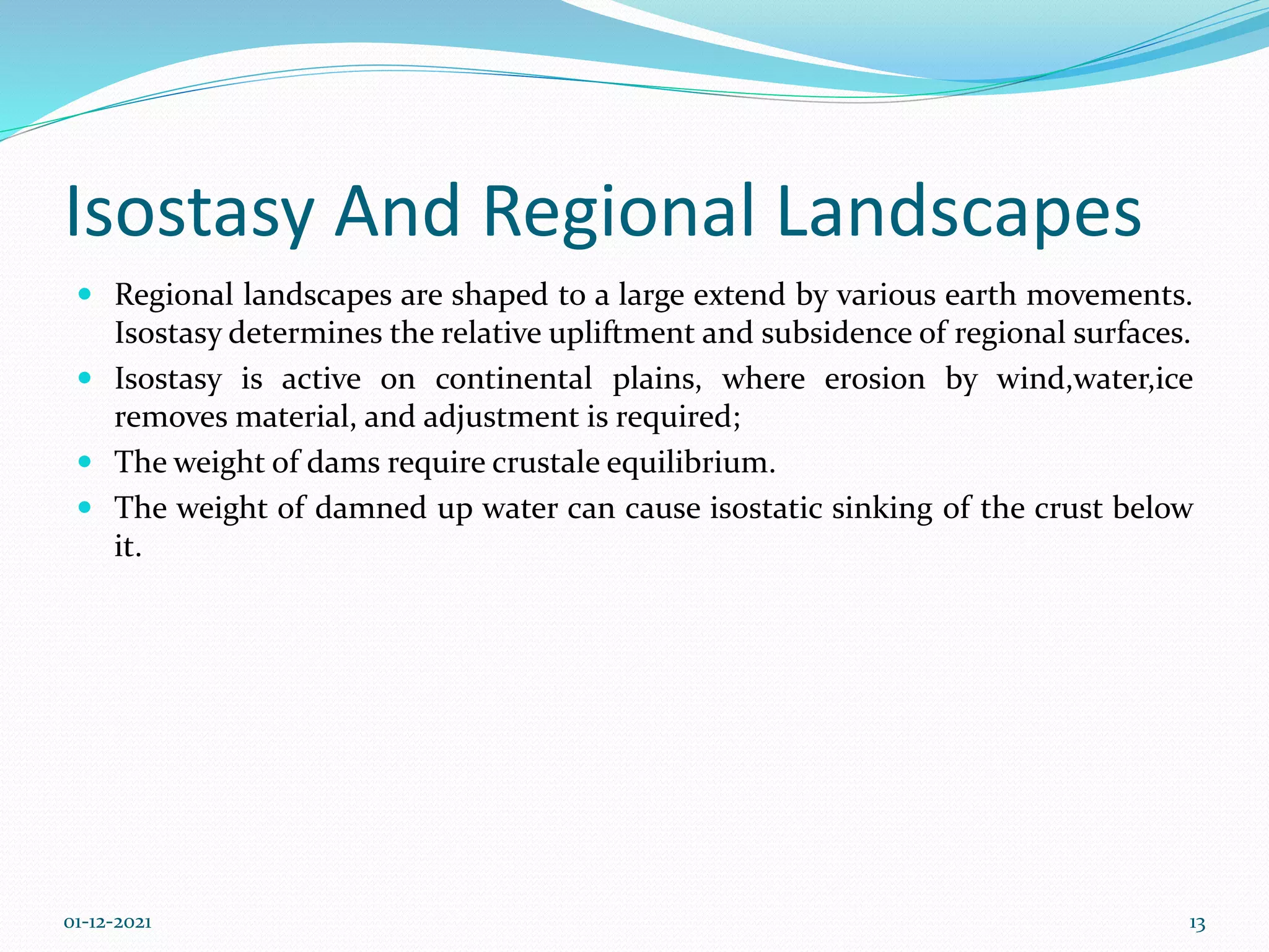 Concept of isostatic adjustment and isostatic models | PPTX