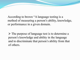 Concept of language testing | PPT