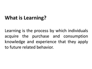 Concept of learning | PPTX