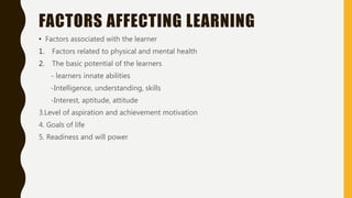 Concept of learning | PPTX | Educational Assessment | Education