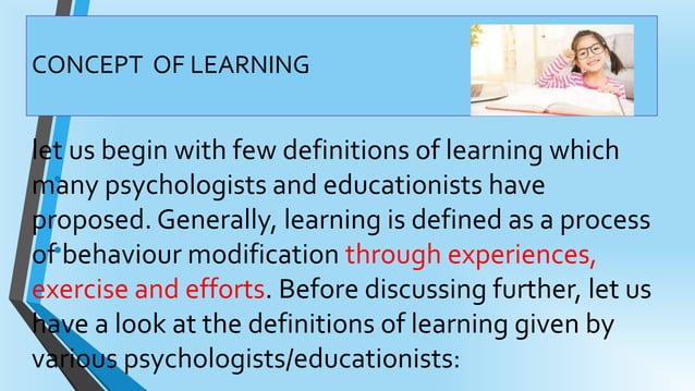 Concept of learning | PPTX