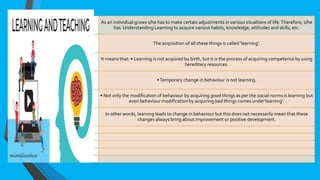 Concept of learning | PPTX