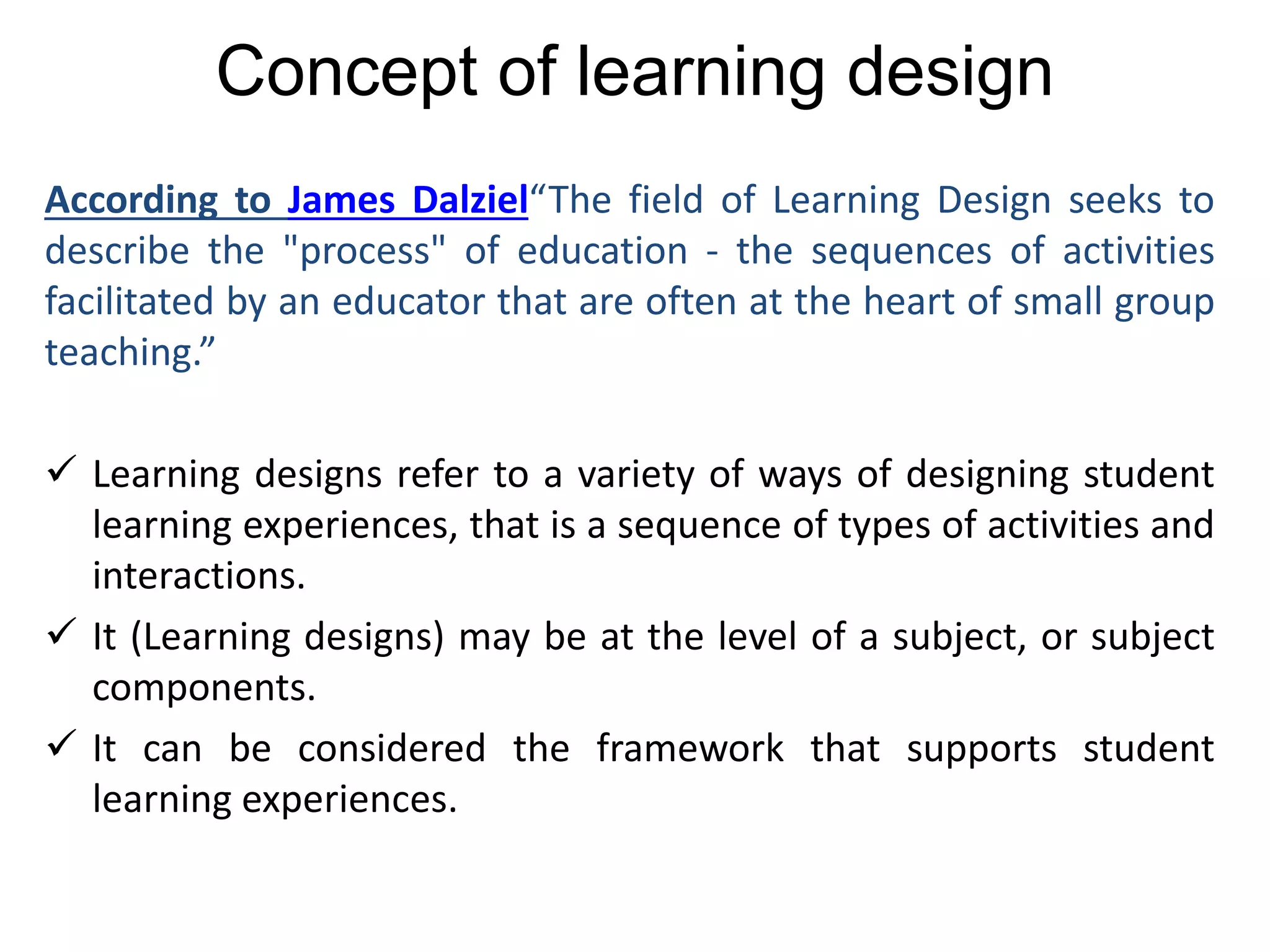 Concept of learning design | PPTX