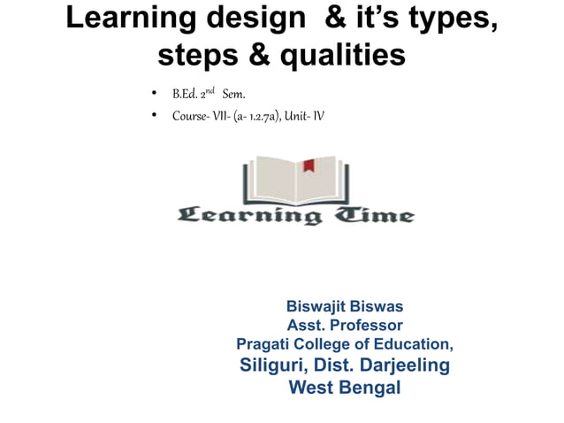 Concept of learning design | PPTX