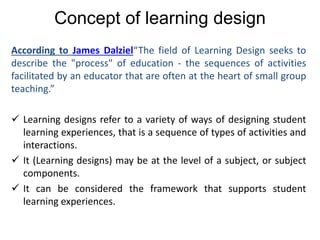Concept of learning design | PPTX