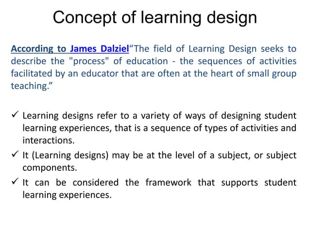 Concept of learning design | PPTX