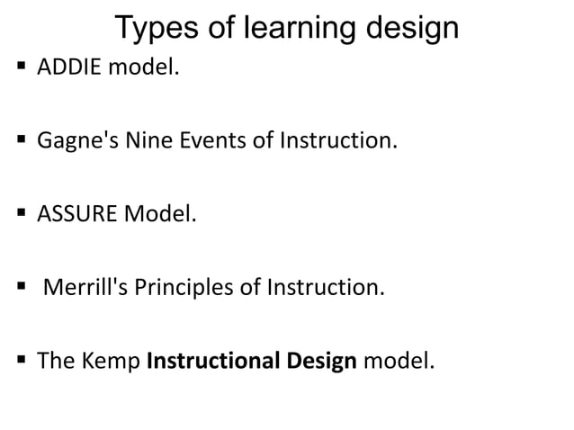 Concept of learning design | PPTX