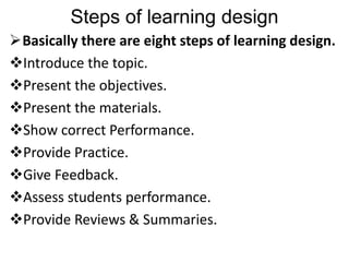 Concept of learning design | PPTX
