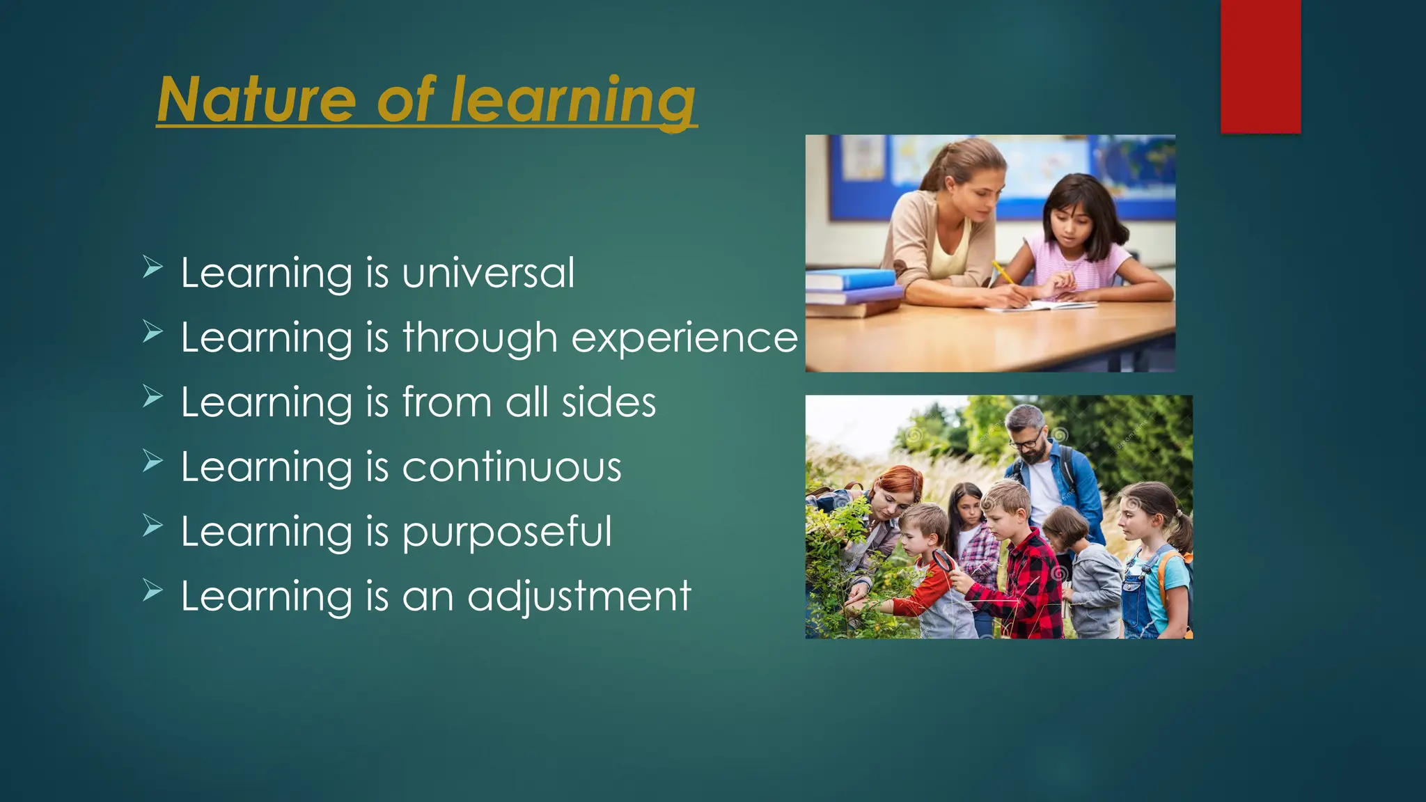 CONCEPT OF LEARNING, IT’S NATURE AND FACTORS.pptx