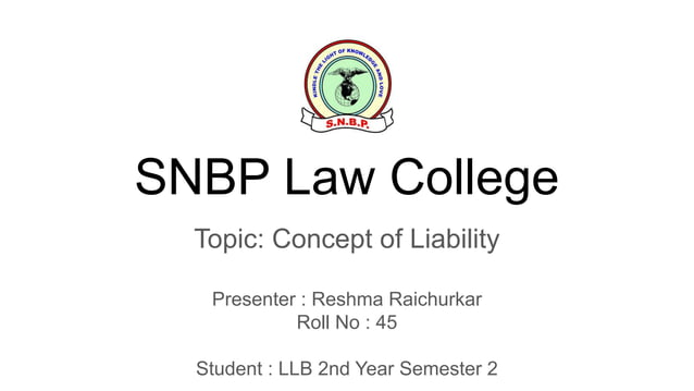 Concept of liability | PDF