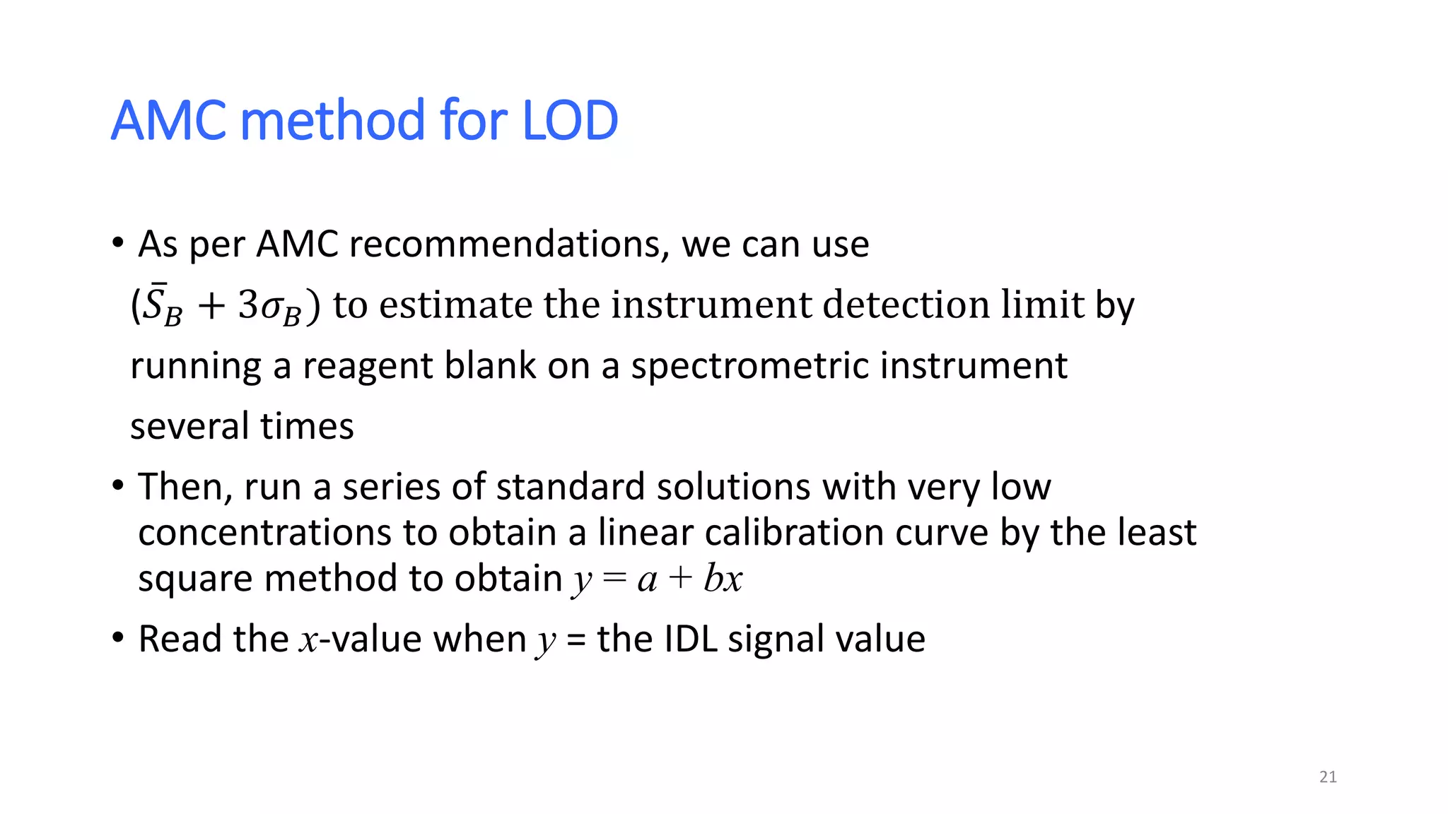 Concept Of Limit Of Detection Lod Pptx Chemistry Science