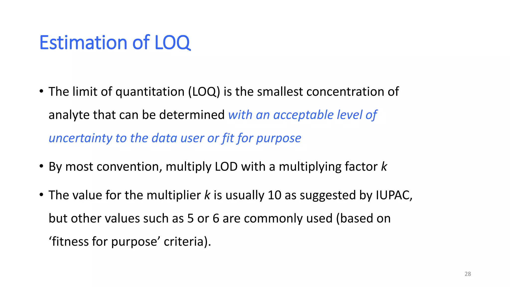 Concept Of Limit Of Detection Lod Pptx Chemistry Science
