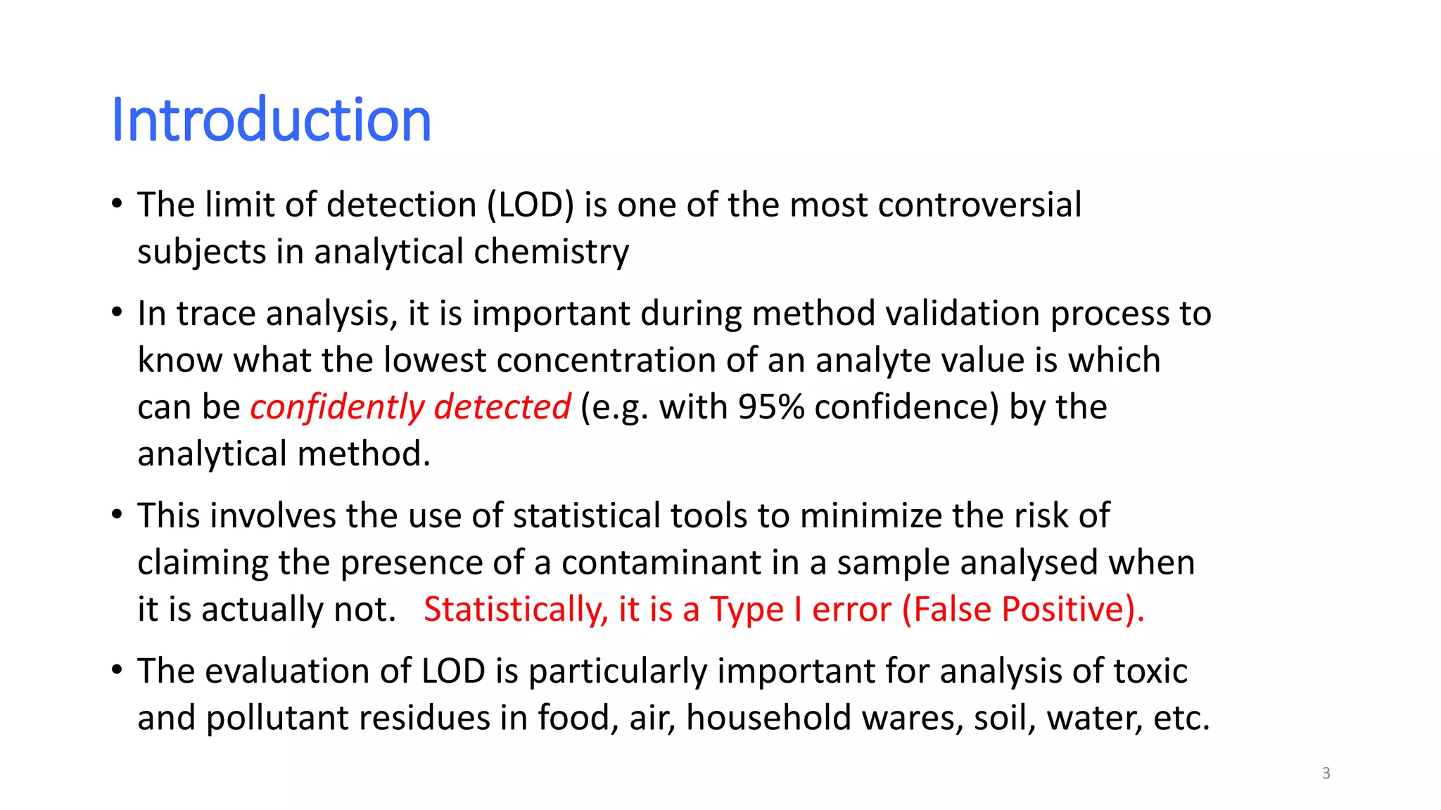 Concept of Limit of Detection (LOD) | PPTX