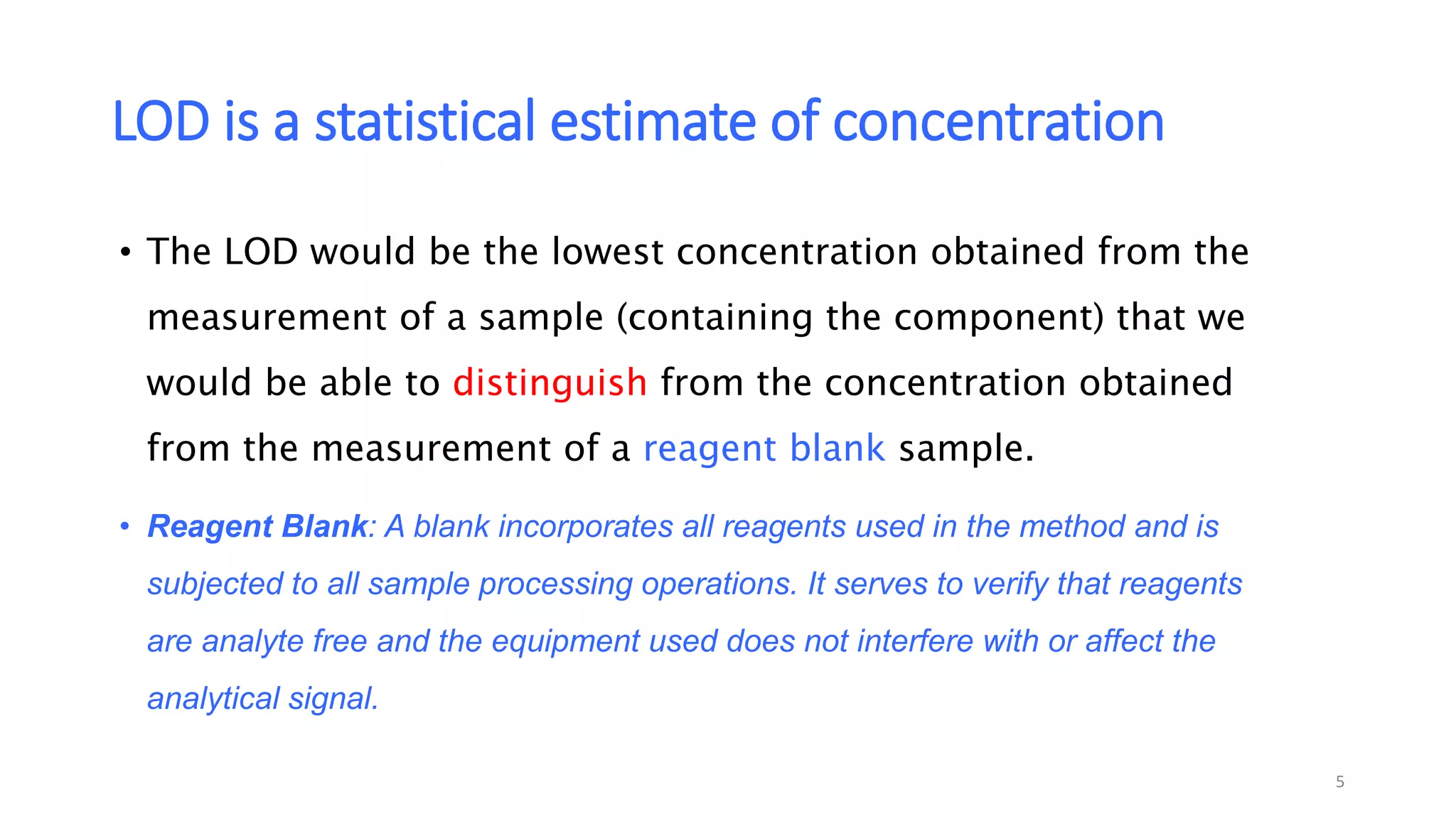 Concept Of Limit Of Detection Lod Pptx Chemistry Science