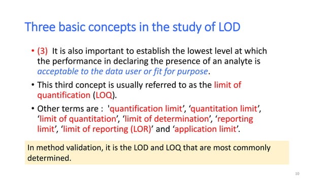 Concept of Limit of Detection (LOD) | PPTX | Chemistry | Science
