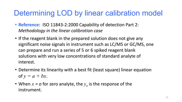 Concept Of Limit Of Detection Lod Pptx Chemistry Science