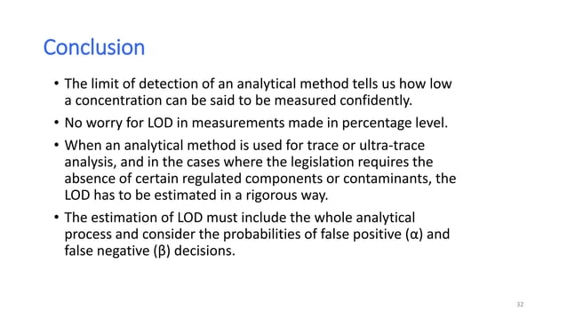 Concept Of Limit Of Detection Lod Pptx Chemistry Science