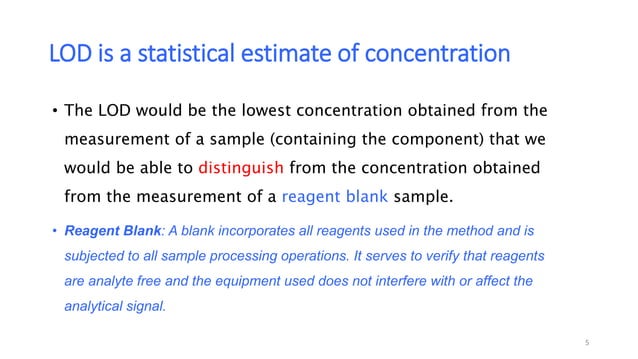 Concept of Limit of Detection (LOD) | PPTX | Chemistry | Science