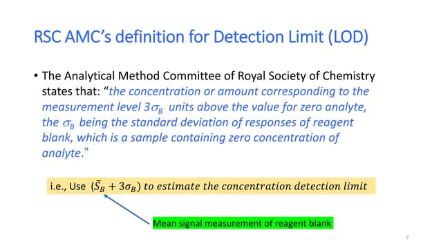 Concept of Limit of Detection (LOD) | PPTX | Chemistry | Science