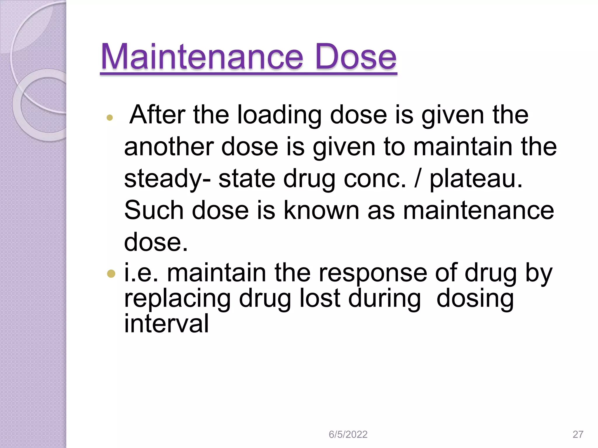 CONCEPT OF LOADING AND MAINTAINANCE DOSE.pptx