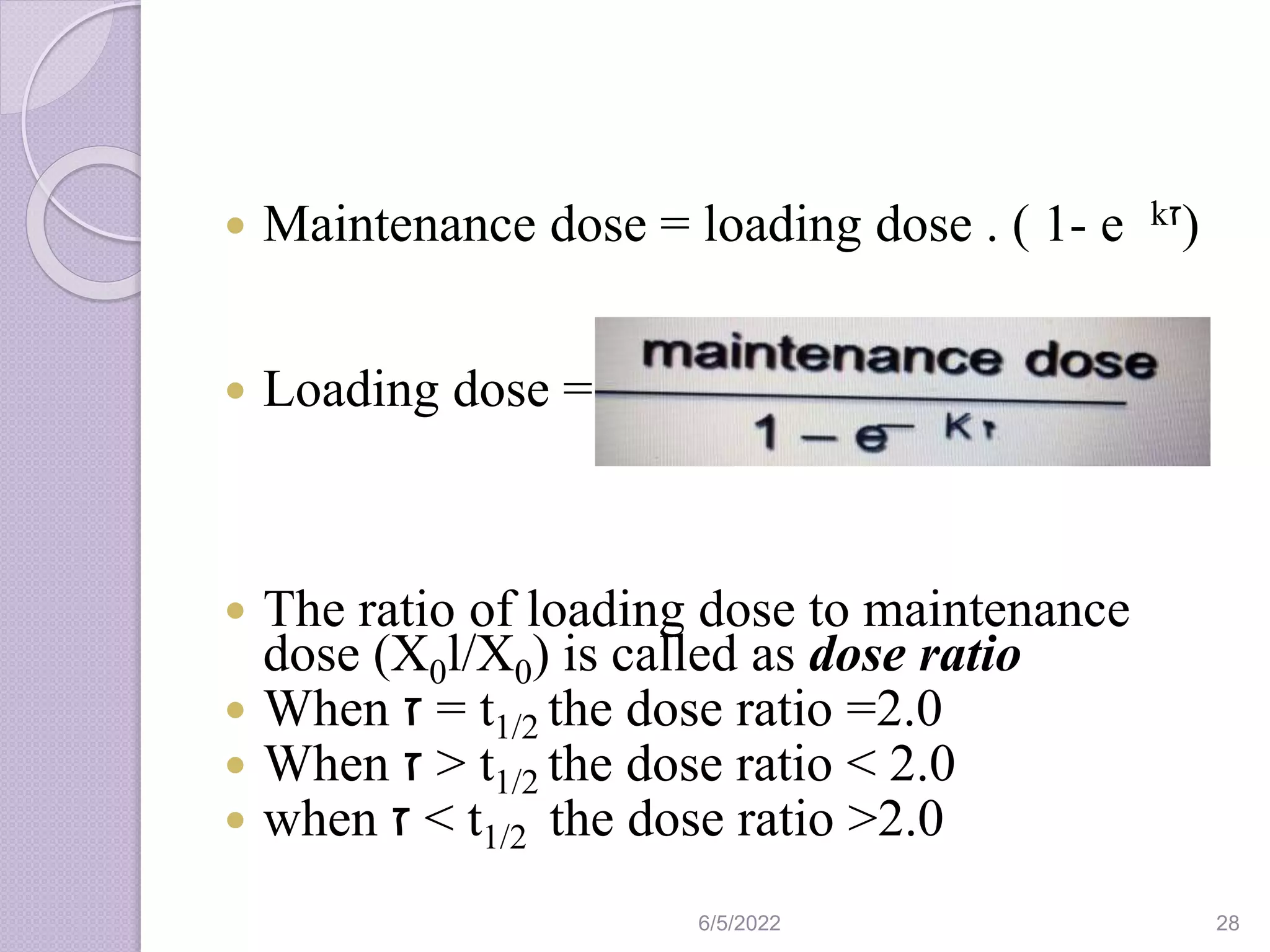 CONCEPT OF LOADING AND MAINTAINANCE DOSE.pptx