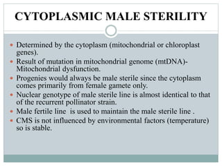 Concept of male sterility | PPTX