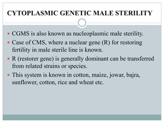 Concept of male sterility | PPTX