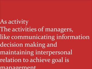 Concept of management | PPTX