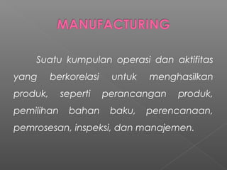Concept of manufacturing system | PPT