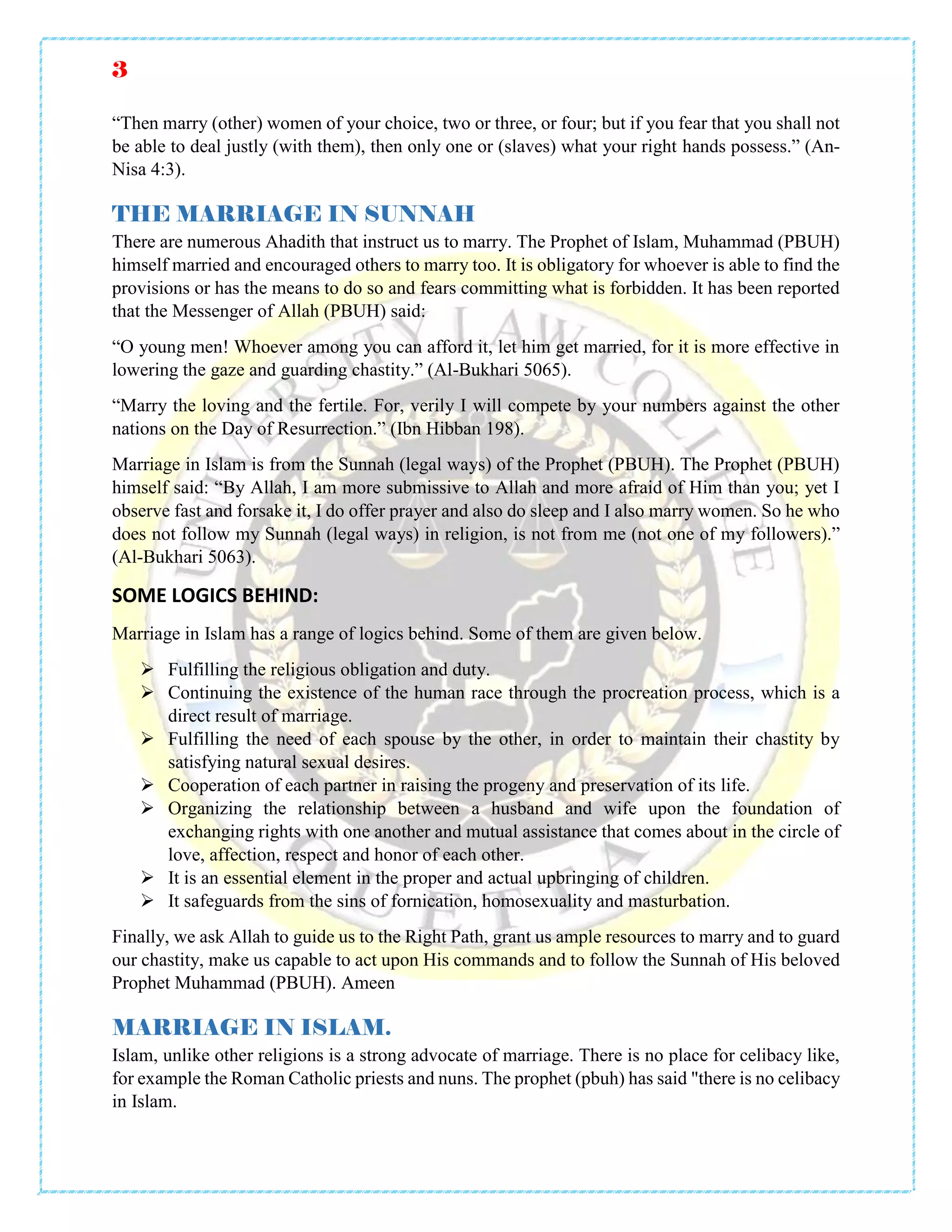 Concept of marriage in islam | PDF