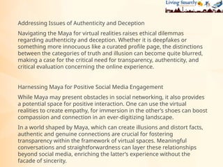 Concept Of Maya And Its Relevance To Virtual Realities In Social Media.pptx
