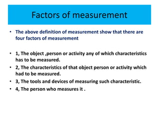 Concept of measurement