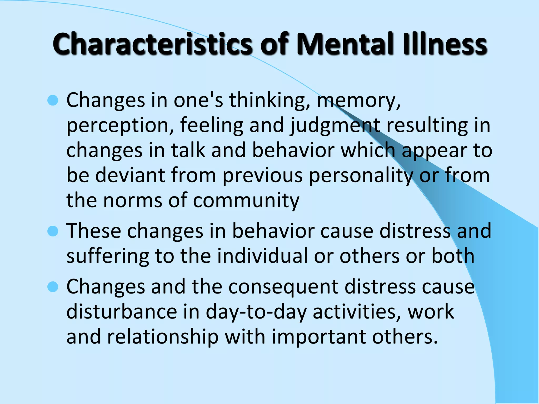 Concept of Mental Health & Illness | PDF