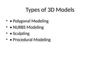 Concept_of_Modeling_in_3D_Design work process | PPTX