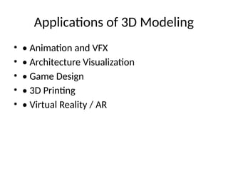 Concept_of_Modeling_in_3D_Design work process | PPTX