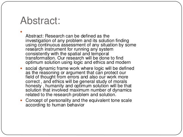 Concept of modern research methods ethics logic for Problem solution ...