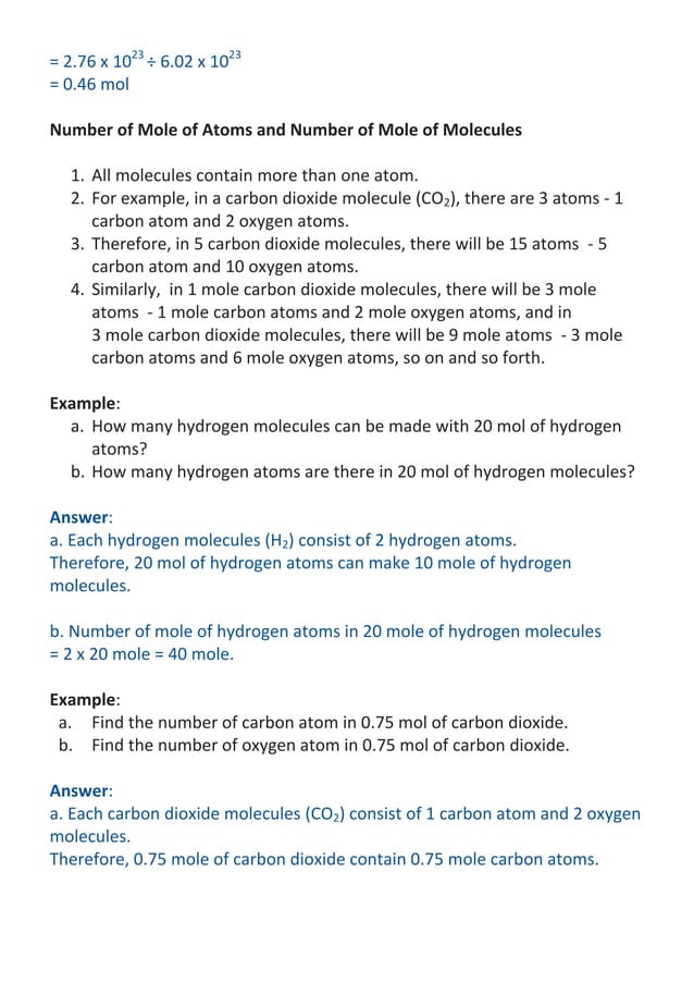 Concept of mole | PDF