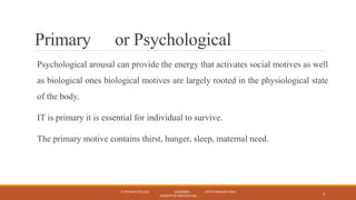 Concept of motivation in Psychology | PPTX