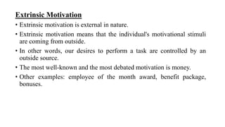 Concept of motivation | PPTX
